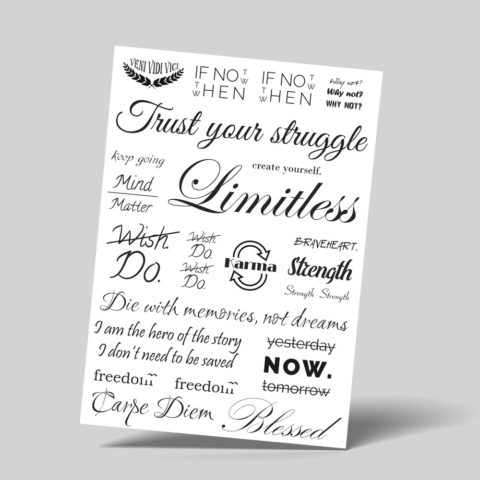 Tattoo Set N°28 "Quotez" A5 | FORADAY