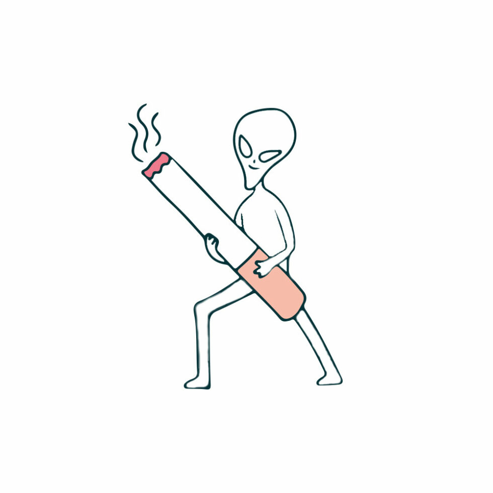 Temporäres Fake Tattoo "Smoking Alien" - FORADAY